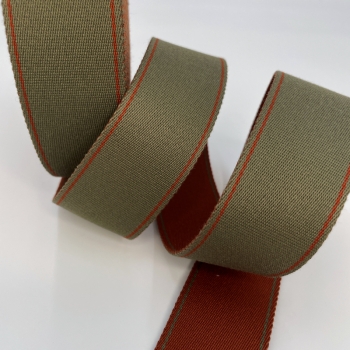 Stofftanten - "Duo" Gurtband 4 cm Khaki/Rost